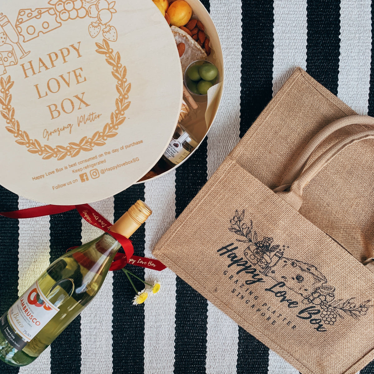 Reusable Jute Bag – Happy Love Box